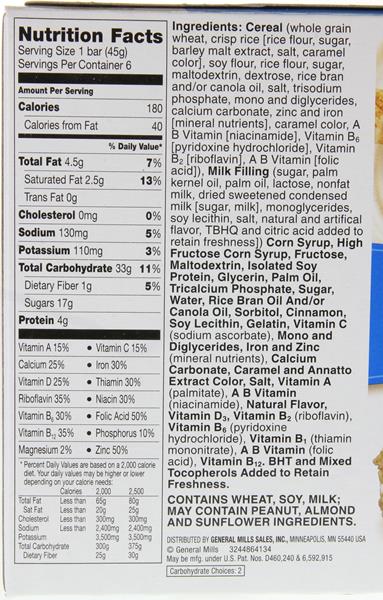 General Mills Milk 'n Cereal Bars Cinnamon Toast Crunch 6-1.6oz Bars ...