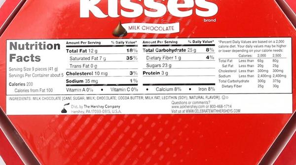 Hershey Kisses Nutritional Information HERSHEY'S KISSES Milk Chocolate